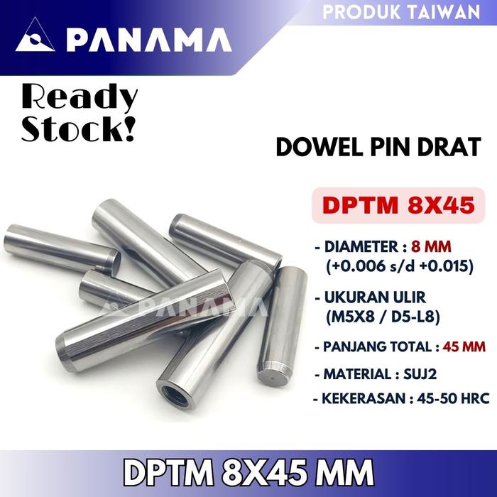 Jual DPTM 8X45 MM Dowel Pin Drat Ulir Tipe DPTM / MSTM 8 x 45 mm Made ...