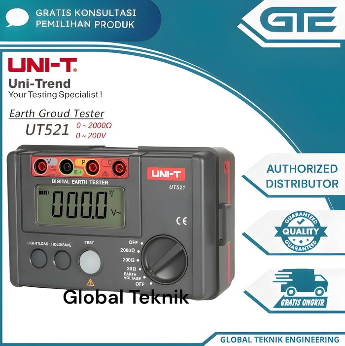 Jual Uni-T UT521 Digital Earth Ground Resistance Voltage Meter ...