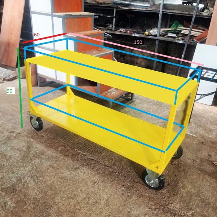 Jual Trolley Meja Besi Model 2 Alas Alat Angkut Barang Custom - Jakarta ...
