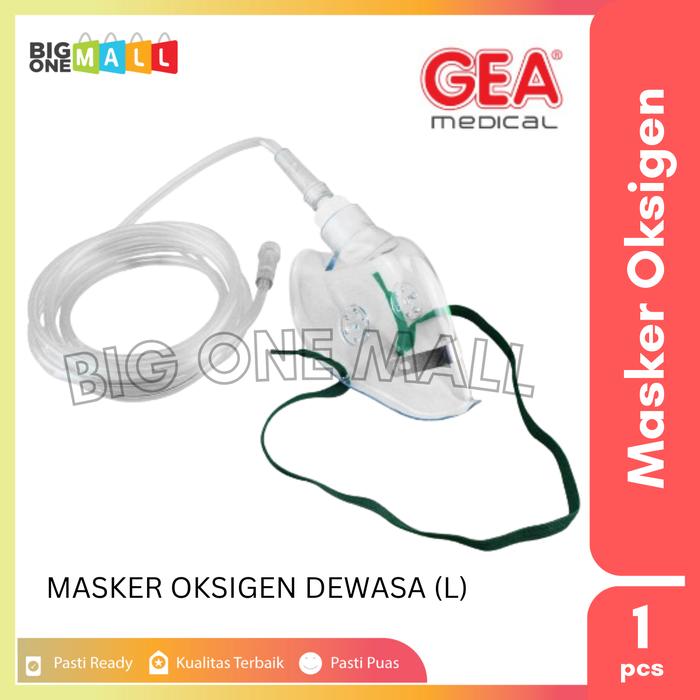 Promo Masker Oksigen GEA Dewasa, Selang Pernafasan Oxygen Mask Adult ...