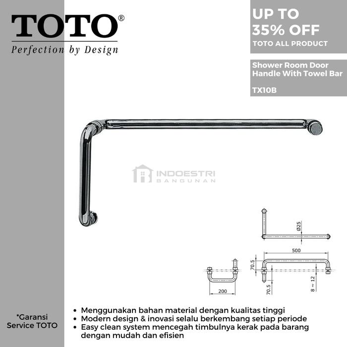 Jual Shower Room Door Handle With Towel Bar TOTO TX10B / Handle Pintu ...