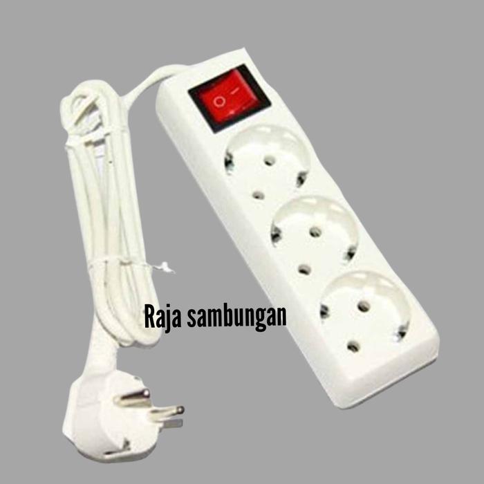Jual Stop Kontak Kabel Steker 3 Lubang x 3 Meter Terminal Colokan ...