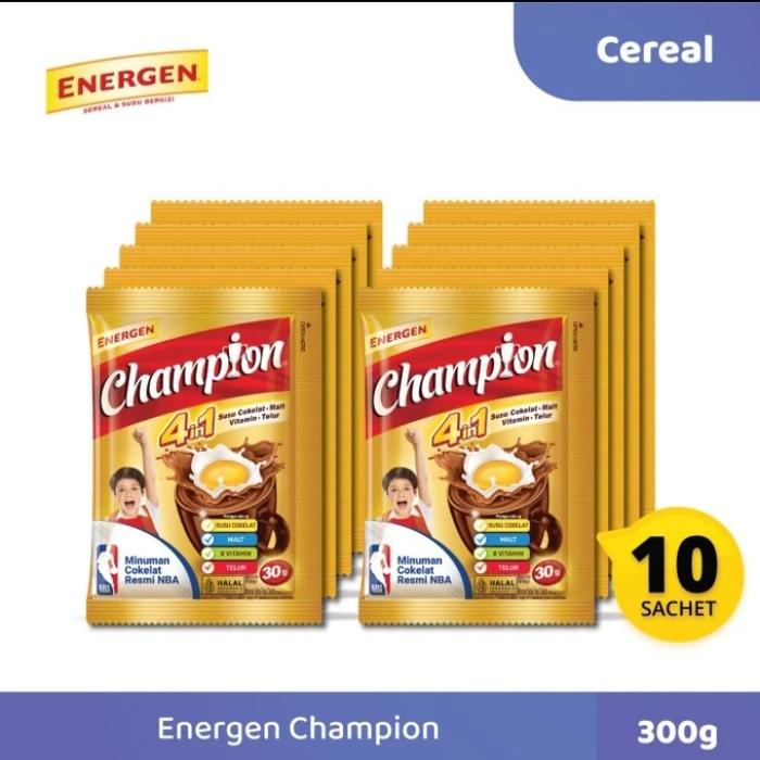 Jual Energen Champion Rasa Susu Coklat 30Gram 1 Renceng isi 10 Sachet ...