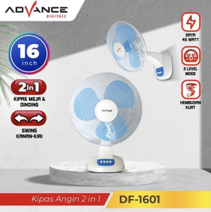 Jual Kipas Angin Meja dan Dinding 16inch Advance 2in1 DF 1601 - Kab ...