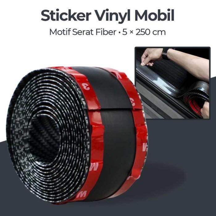 Jual Stiker Vinyl Mobil Carbon Fiber Rubber Strip Bumper Guard 5 x 250 ...