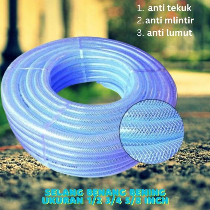 Jual Permeter Selang Air Serat Benang Warna Bening Ukuran 1/2,3/4,5/8 Inch - Jakarta Pusat ...