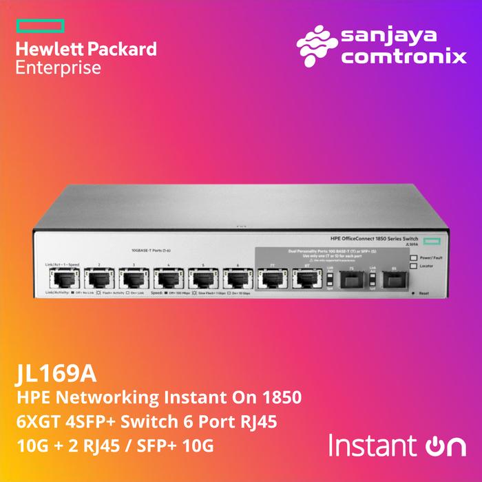 Jual HPE Networking Instant On JL169A 1850 6XGT 4SFP+ Switch 6 Port ...