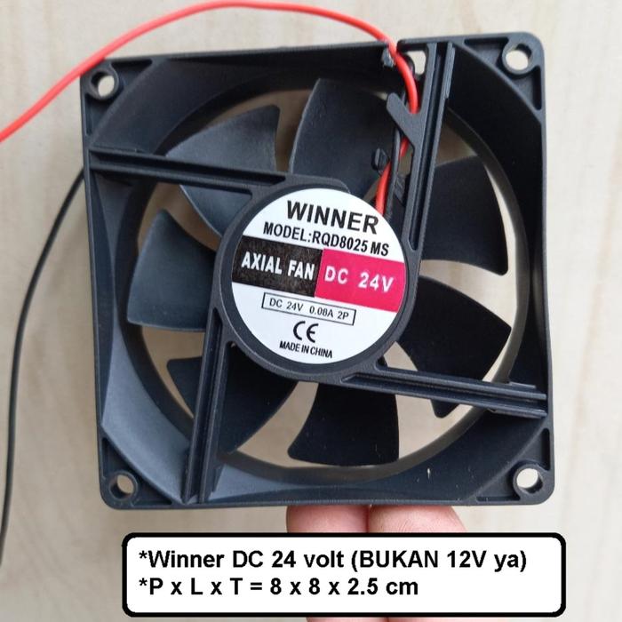 Jual Cooling Fan Winner DC 8x8cm 24v - Kipas Angin Winner DC 8x8 or 8cm ...