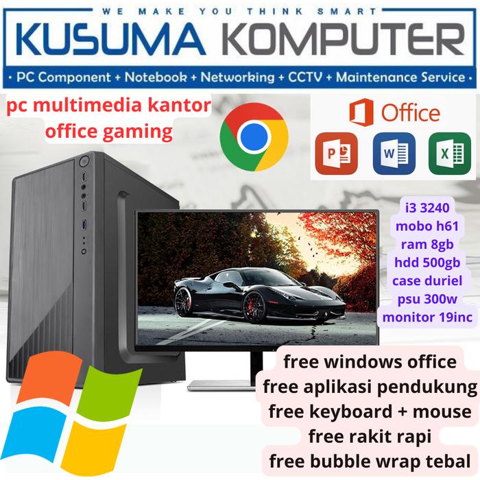 Jual Komputer pc gaming office intel core i3 3240 500gb hdd 19inc ...