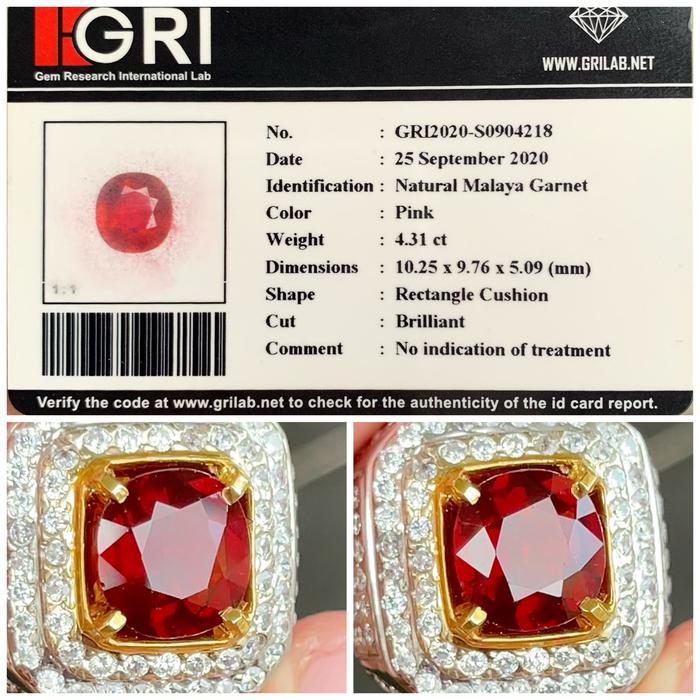Jual Natural Malaya Garnet 4.31 cts. LOUPE CLEAN, FULL LUSTER, VERY NICE COLOR - Jakarta Selatan ...