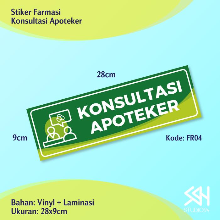 Jual Sticker Sign Farmasi Stiker Ruang Racik Obat Konsultasi Apoteker ...