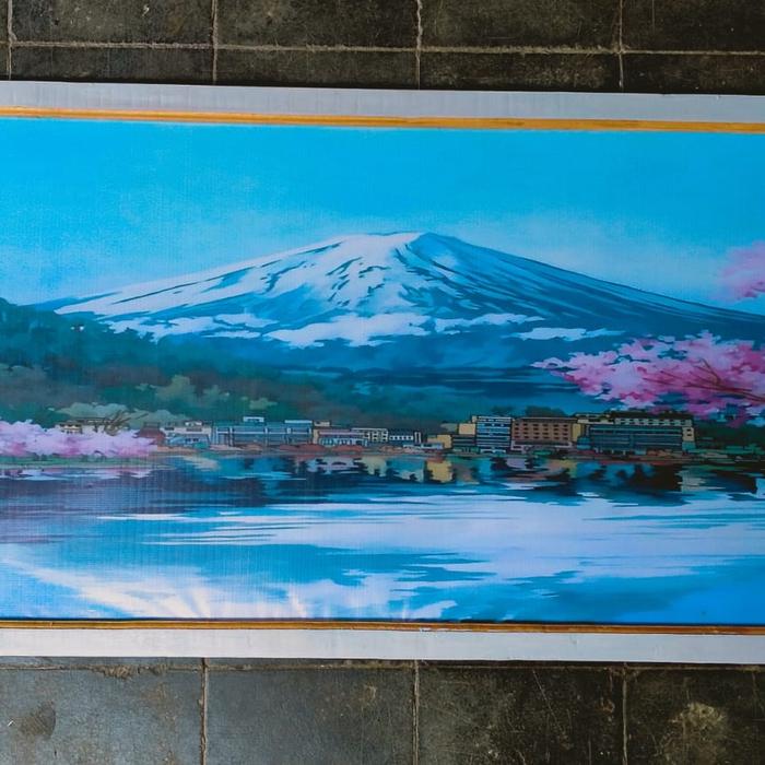 Jual hiasan dinding lukisan cetak pemandangan gunung fuji japan uk 105* ...