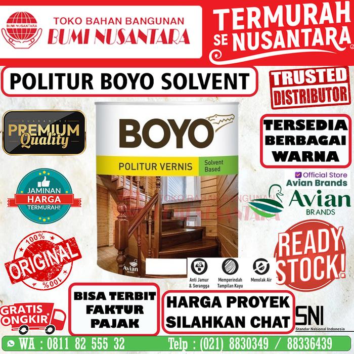 Jual Boyo Politur Vernis Dan Warna Solvent Based 1 L Cat Kayu Pelitur ...