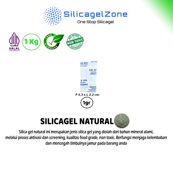 Jual SILICA GEL NATURAL ALAMI 1000 SACHET 1 KG TERMURAH FOOD GRADE ...