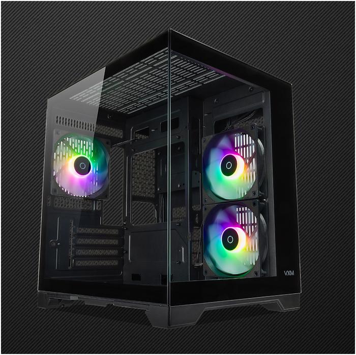 Jual Tecware VXM Evo Dualchamber TG M-ATX - Case Casing PC Gaming ...