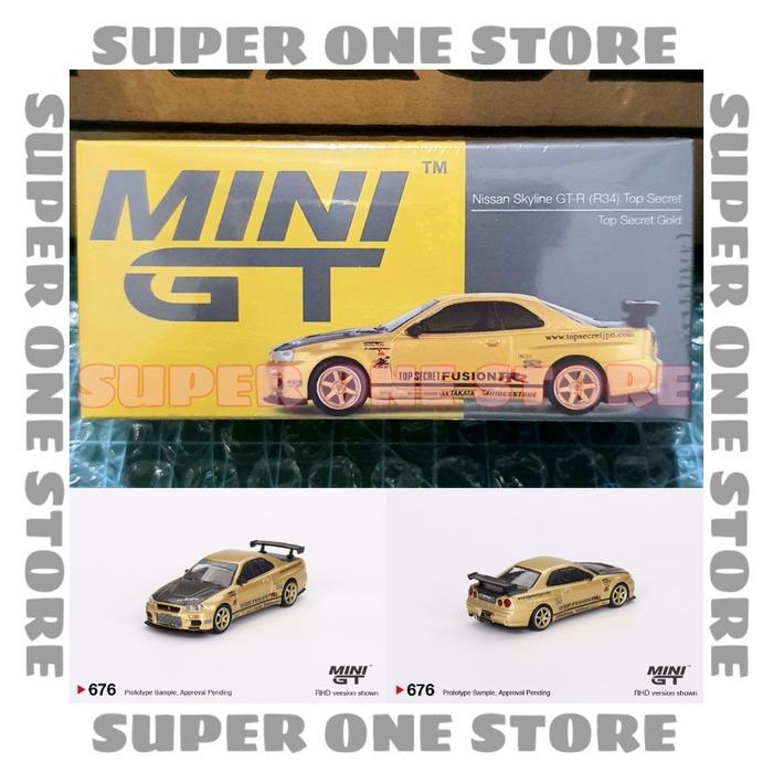 Jual MINI GT 676 Nissan Skyline GT-R R34 Top Secret Gold Japan ...