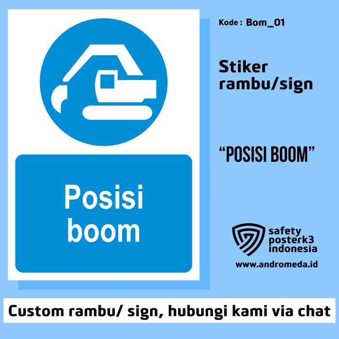 Jual Stiker Vinyl Sign Rambu K3 Posisi Boom - 30x20 cm + PVC - Kota ...