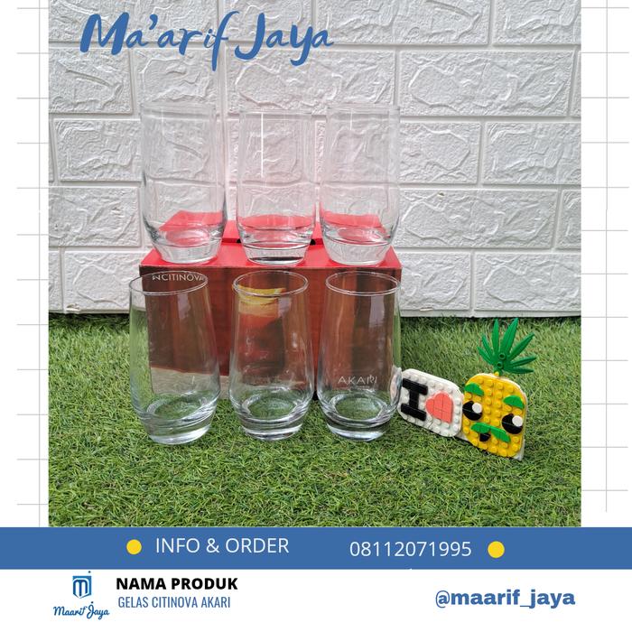 Jual Gelas Citinova Akari/Gelas Kaca/Gelas Isi 6/Gelas Minum/Gelas ...
