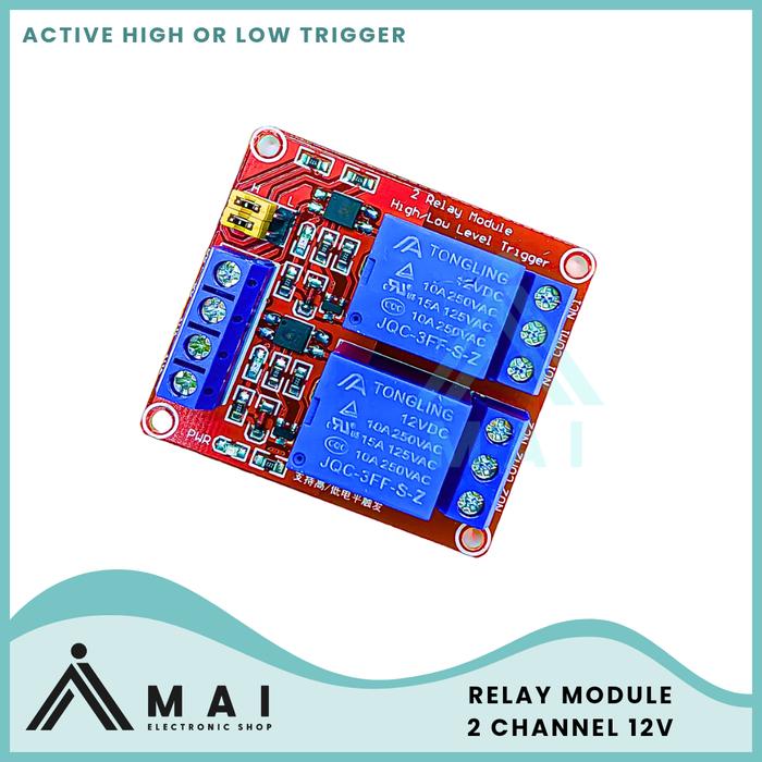 Jual Relay Modul 2 Channel 12V Aktif High and Low Trigger - Kota ... Jual Relay Modul 2 Channel 12V Aktif High and Low Trigger - Kota ...