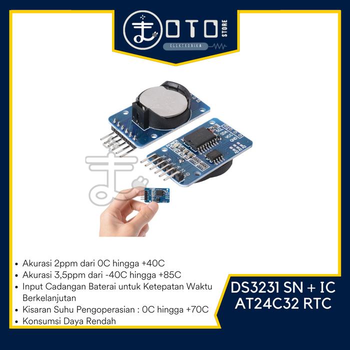 Jual DS3231 SN + IC AT24C32 I2C Module RTC Real Time Clock - Kota ...
