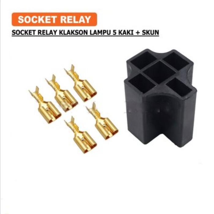 Jual Socket Relay Klakson 5 Pin + skun Soket Relay 4 kaki 5 Kaki + Skun ...