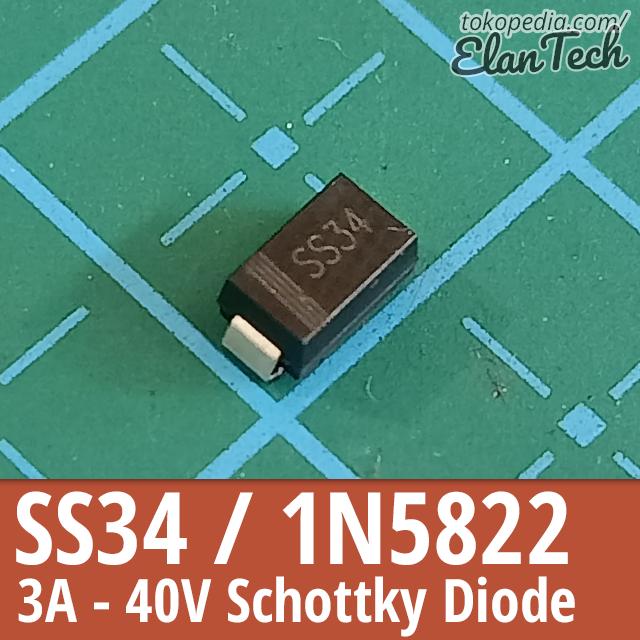 Jual Diode SMD SS34 / 1N5822 3A 40V DO-214AC (SMA) Schottky Barrier ...