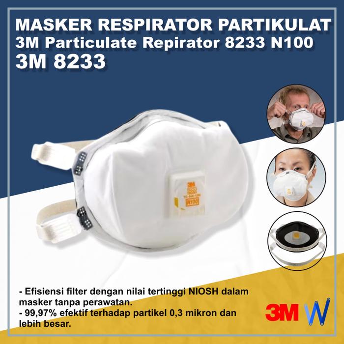 Jual Masker Respirator Partikulat 3M 8233 N100 Particulate Respirator ...