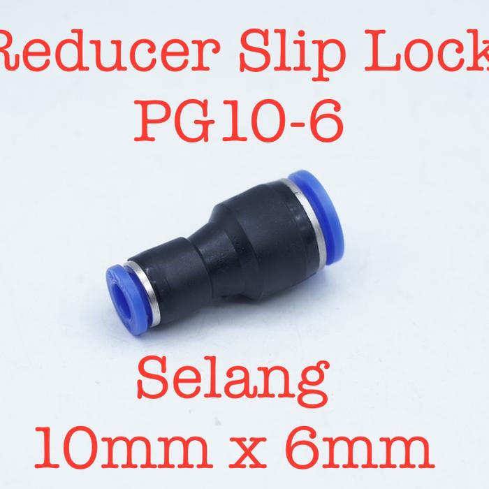 Jual PG10-6 Konektor Fitting Lurus Reducer Slip Lock Selang 10mm X 6mm Straight Reducer ...