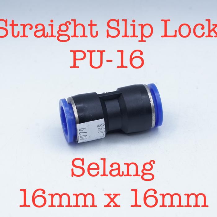 Jual PU-16 PU16 Konektor Fitting Lurus Slip Lock Selang 16mm X 16mm ...