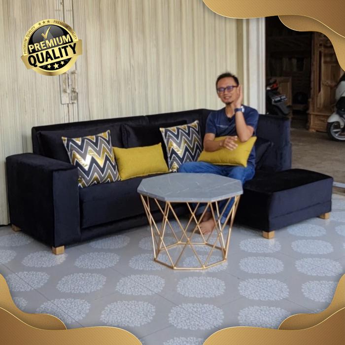 Jual Set Kursi Tamu Sofa Sudut / Pojok Minimalis Modern | Sofa Bentuk L ...