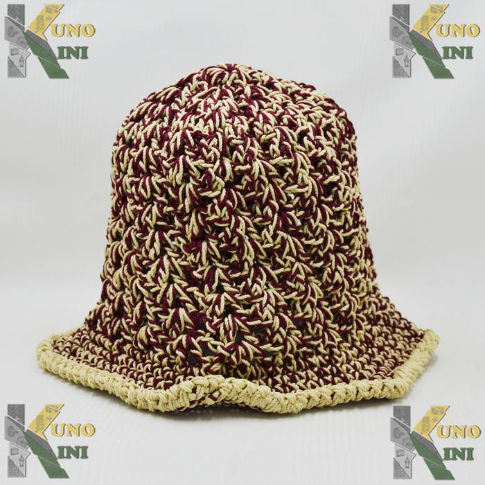 Jual HANDMADE TOPI RAJUTAN WARNA CREAM PERPADUAN DENGAN MERAH MAROON ...