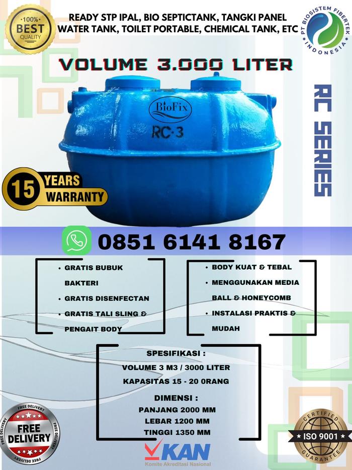 Jual Septic Tank BIotech Sistem 3000 liter - RC 3, Septic Tank Bio ...