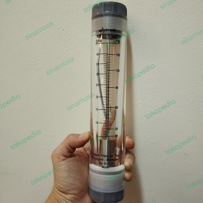 Jual Flowmeter / Rotameter Water Tube Drat 1 " inchi 150 Lpm / 40 Gpm ...