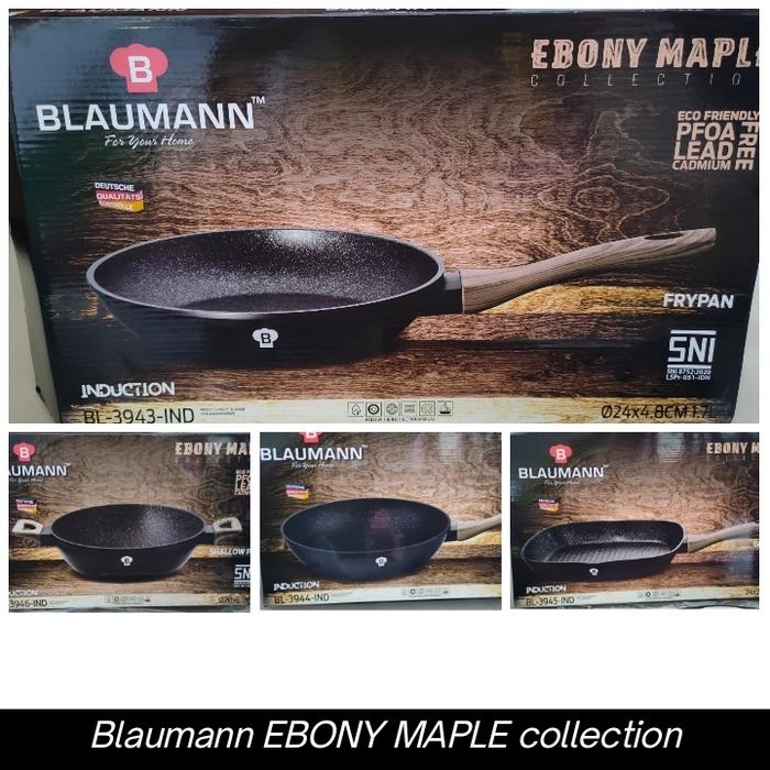Jual blaumann ebony maple collection induction frypan wok shallow pot ...
