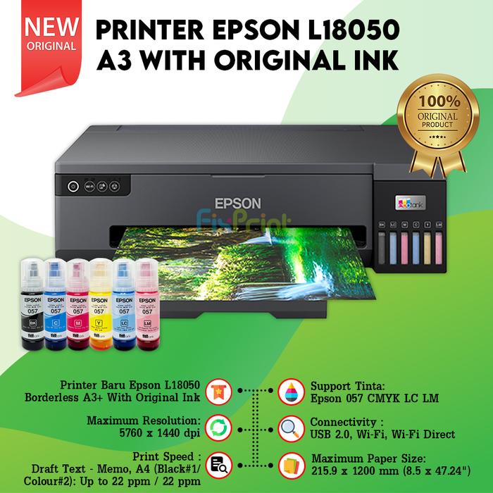 Jual EcoTank L18050 A3 Printer Photo Ink Tank Borderless A3+ 6 Color ...