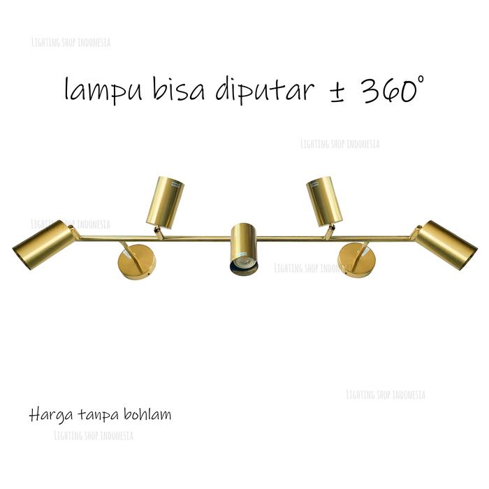 Jual Lampu dinding panjang 90cm lukisan spotlight sorot 5 lampu body ...