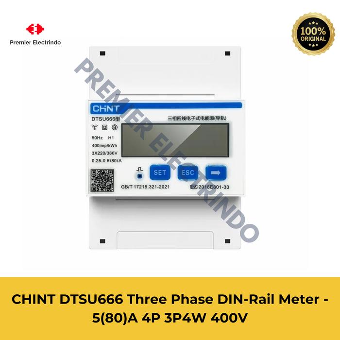Jual CHINT DTSU666 5(80)A 4P Three Phase DIN-Rail Meter - 3P4W 400V - Jakarta Pusat - PREMIER ...