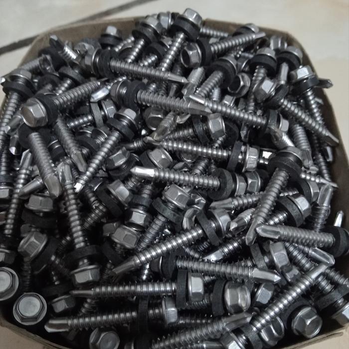 Jual baut sekrup bajaringan/roofing screw/ baut roofing #12x50 ...