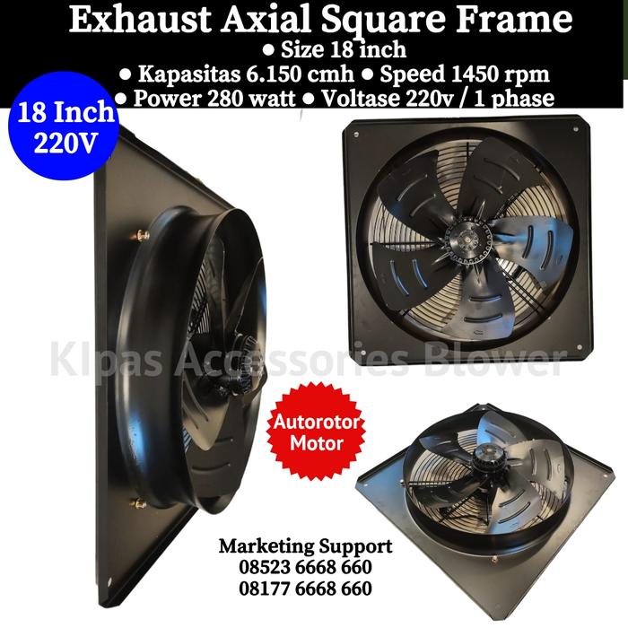 Jual Industrial Exhaust Axial Square Frame 18 Inch Exhaust Besi Frame ...