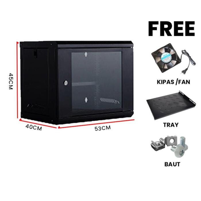 Jual Rack / Rak Server Wallmount 9u Single Door - Rack+pdu Di Seller ...