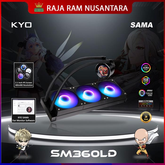 Jual KYO SAMA SM360LDB ARGB AIO Liquid Cooling LCD DISPLAY GARANSI ...