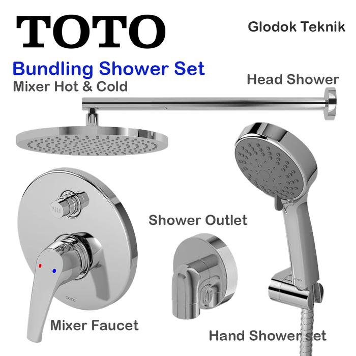 Jual Toto shower complete set Kran tanam - Wall shower - hand shower ...