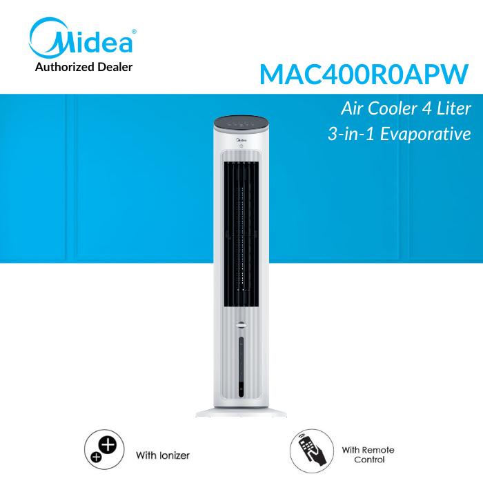 Promo Midea Tower Fan Air Cooler 3in1 MAC400R0APW 4L Ionizer Diffuser ...