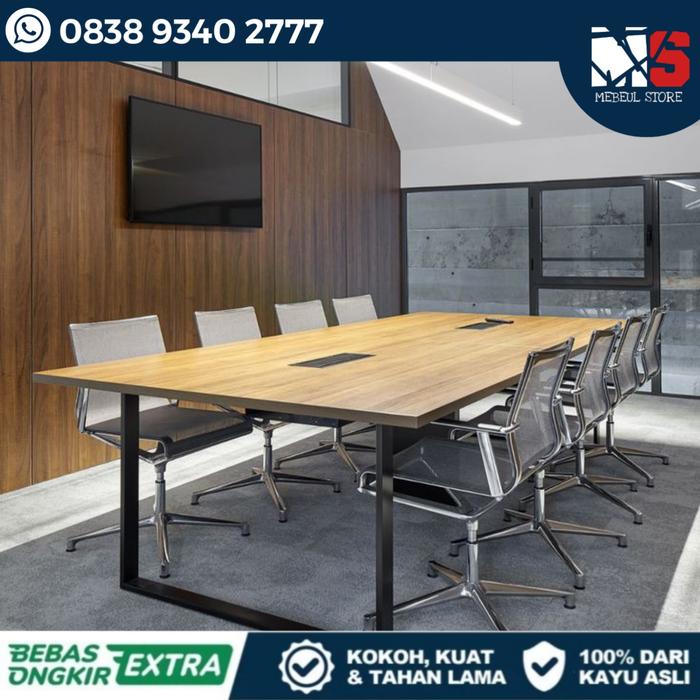 Jual meja meeting 240 x 120 - meja meeting kantor - meja meeting kayu ...