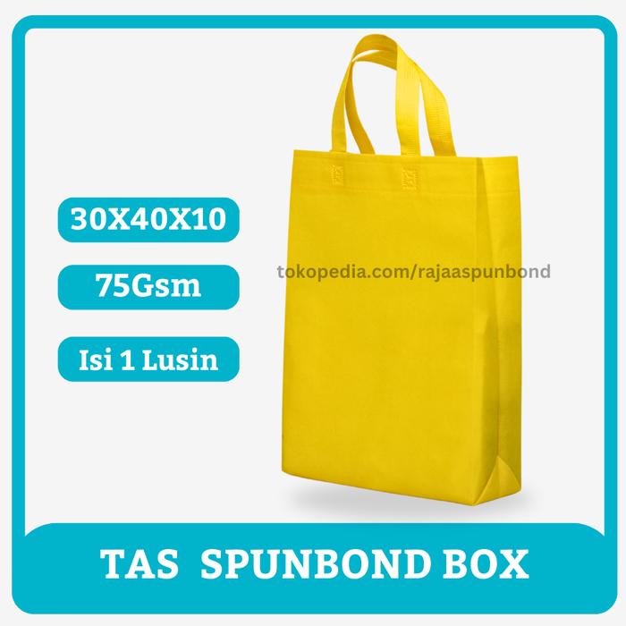 Jual Goodie Bag Spunbond Box 30x40x10 Kuning Lusin / Tas Spunbond Polos ...