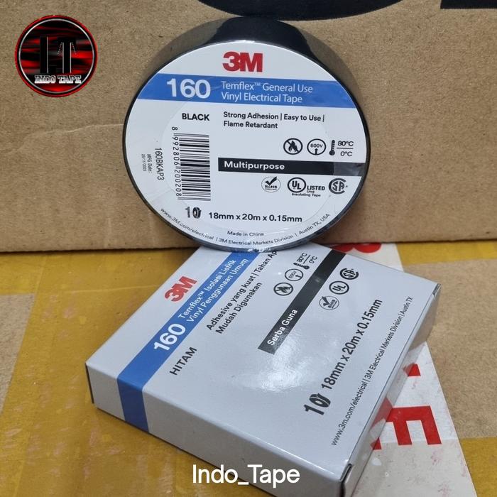 Jual Isolasi Listrik 3M 1500GU Electrical Tape / Isolasi Hitam / Tahan ...