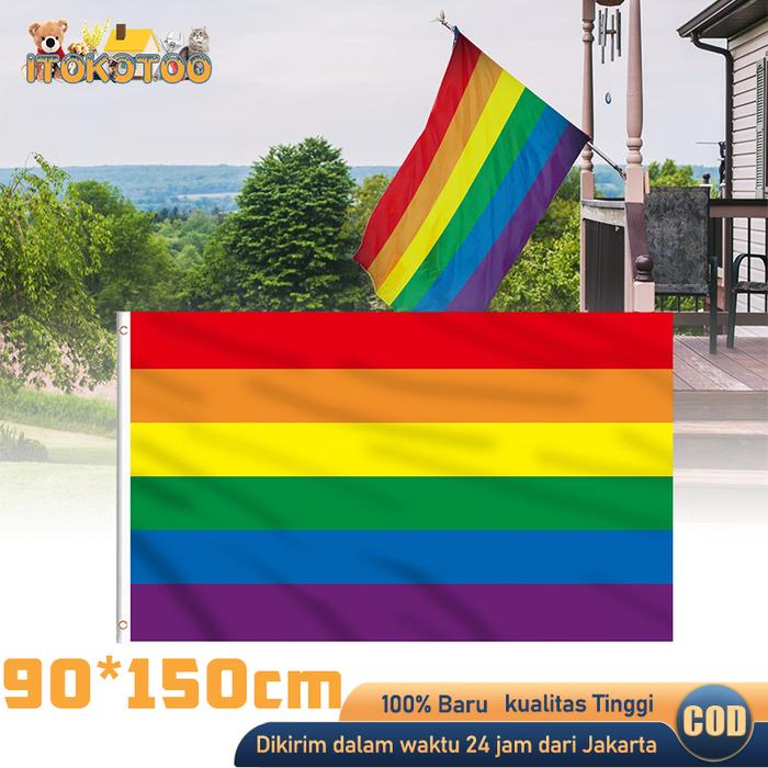 Jual Bendera Pelangi LGBT Flag Pride Flag Wall Decoration - Kota ...