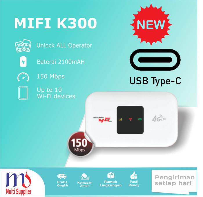 Promo Modem Wifi Mifi 4G Telkomsel K300 4G LTE Unlock All Operator USB Tipe C - Jakarta Barat ...