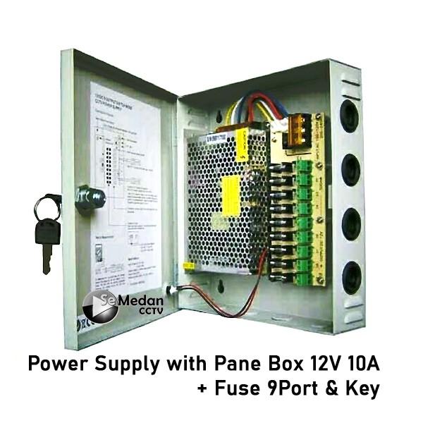 Jual Power Supply CCTV Box Panel 12V 10A +Fuse 9Port +Key - Kota Medan ...