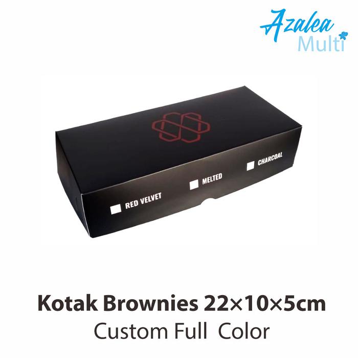 Jual Kotak Brownies Custom Full Color 22×10×5cm / Kotak Kue / Dus Kue ...